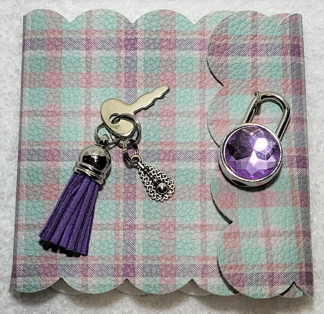 Teal & Purple Plaid With Purple Jewel Lock - Etsy