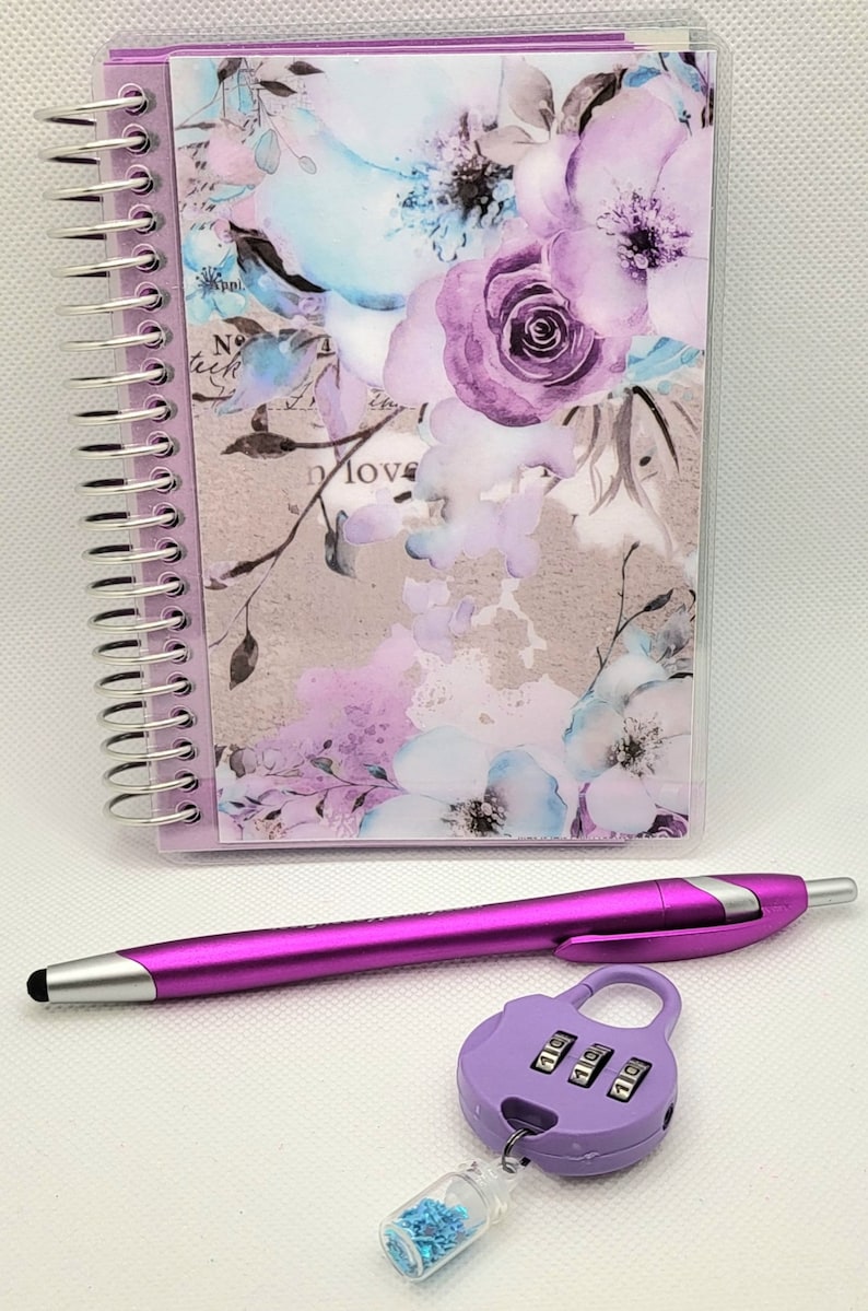 Purple With a Hint of Blue Diary With a Purple Lock - Etsy