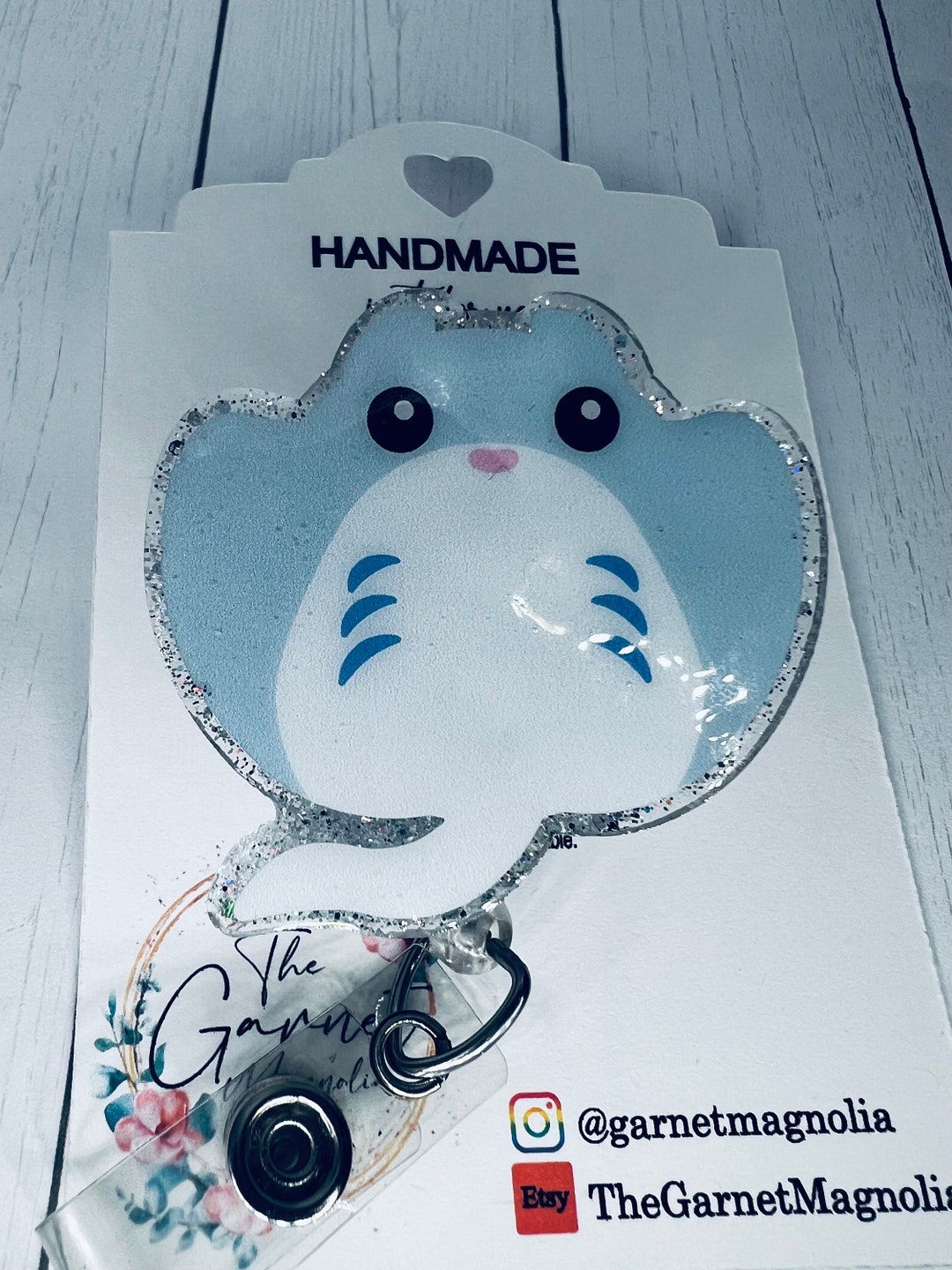 Cute Sting Ray Manta Summer Animal Badge Reel Retractable ID Holder ...