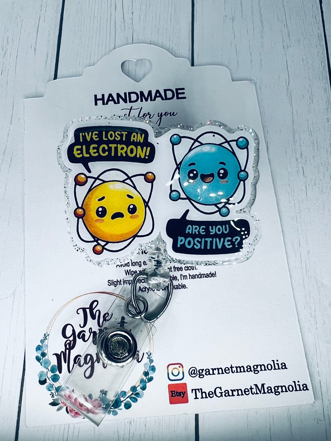 Lost an Electron - Are You Positive Atom Badge Reel | Retractable ID ...