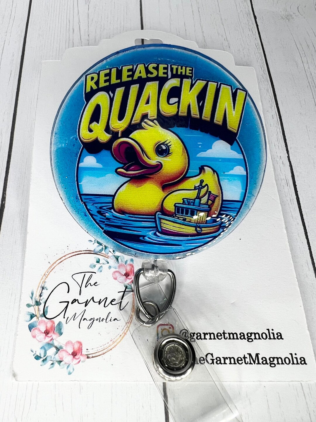 Release the Quackin Duck Cute Fun Reel | Retractable ID Holder | Nurse ...
