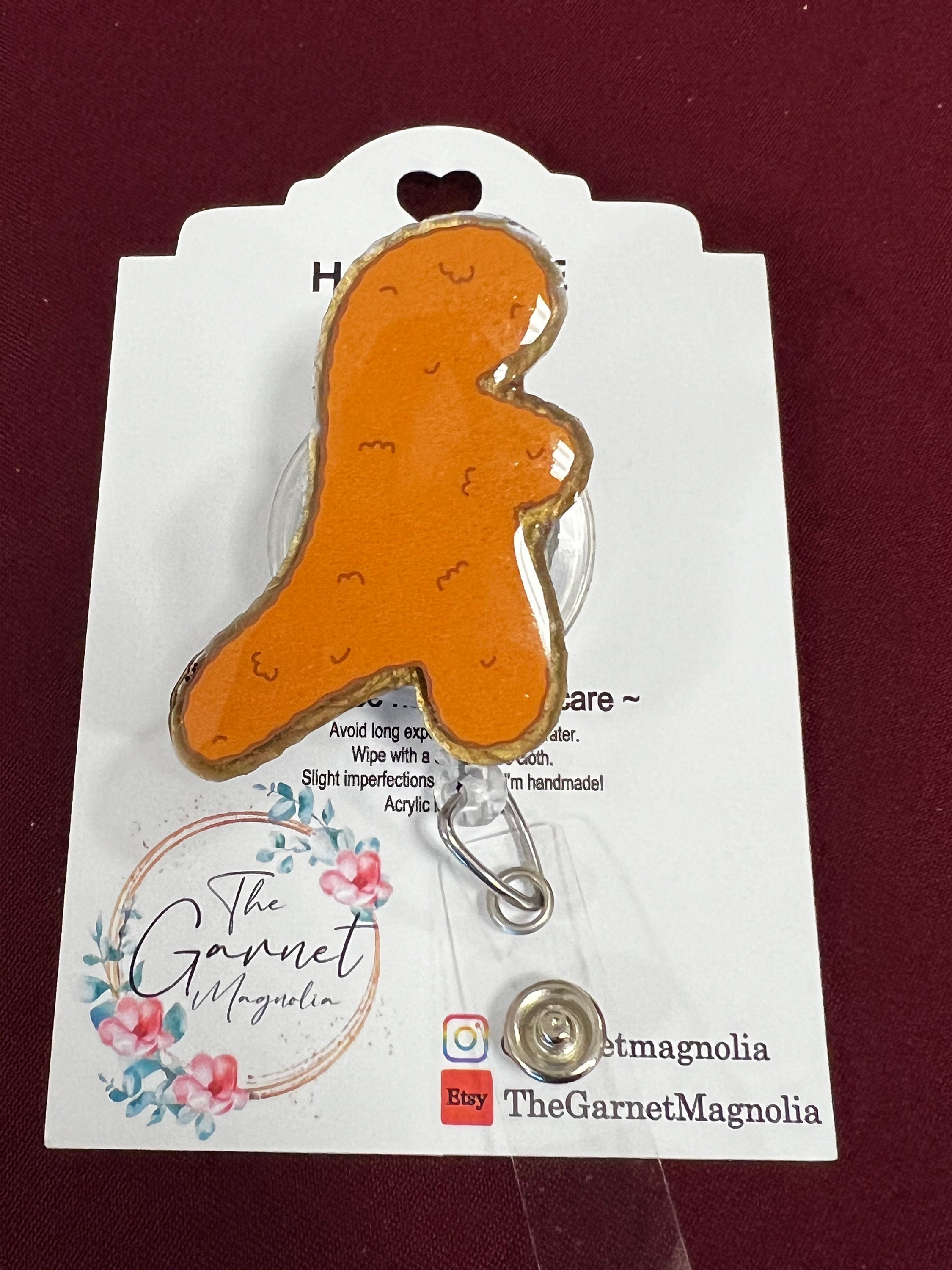 Dinosaur Trex Chicken Nugget Food Pediatric Badge Retractable ID Holder ...
