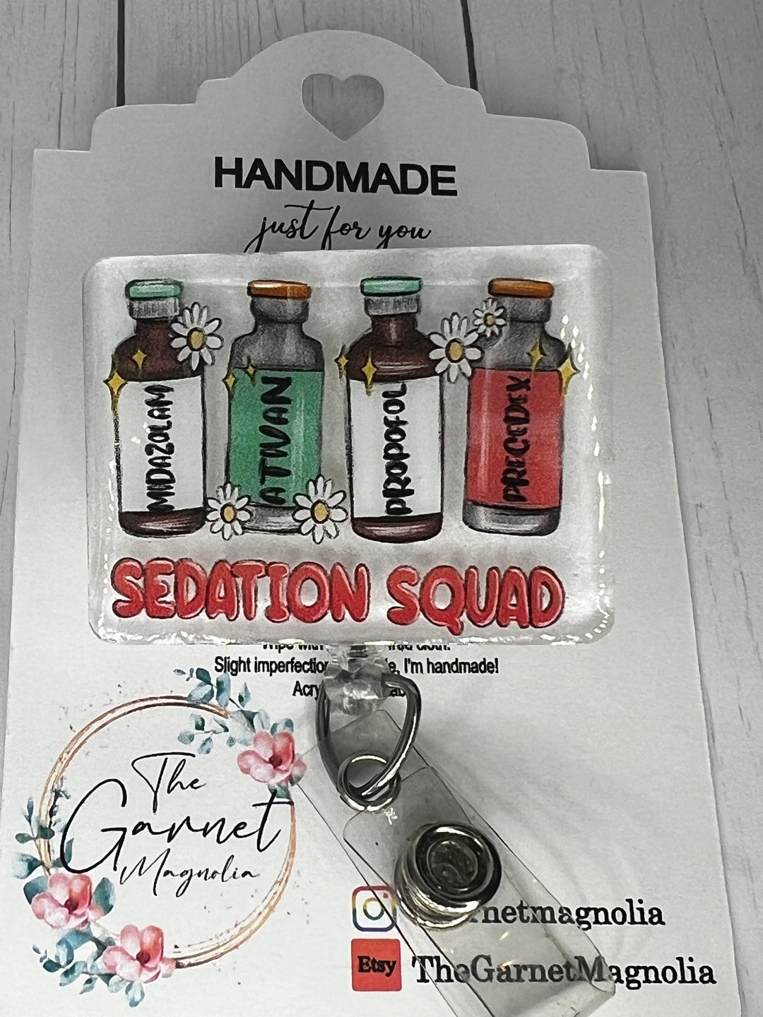 Sedation Squad Anesthesia Aa Crna Doctor MD Badge Reel | Retractable ID ...