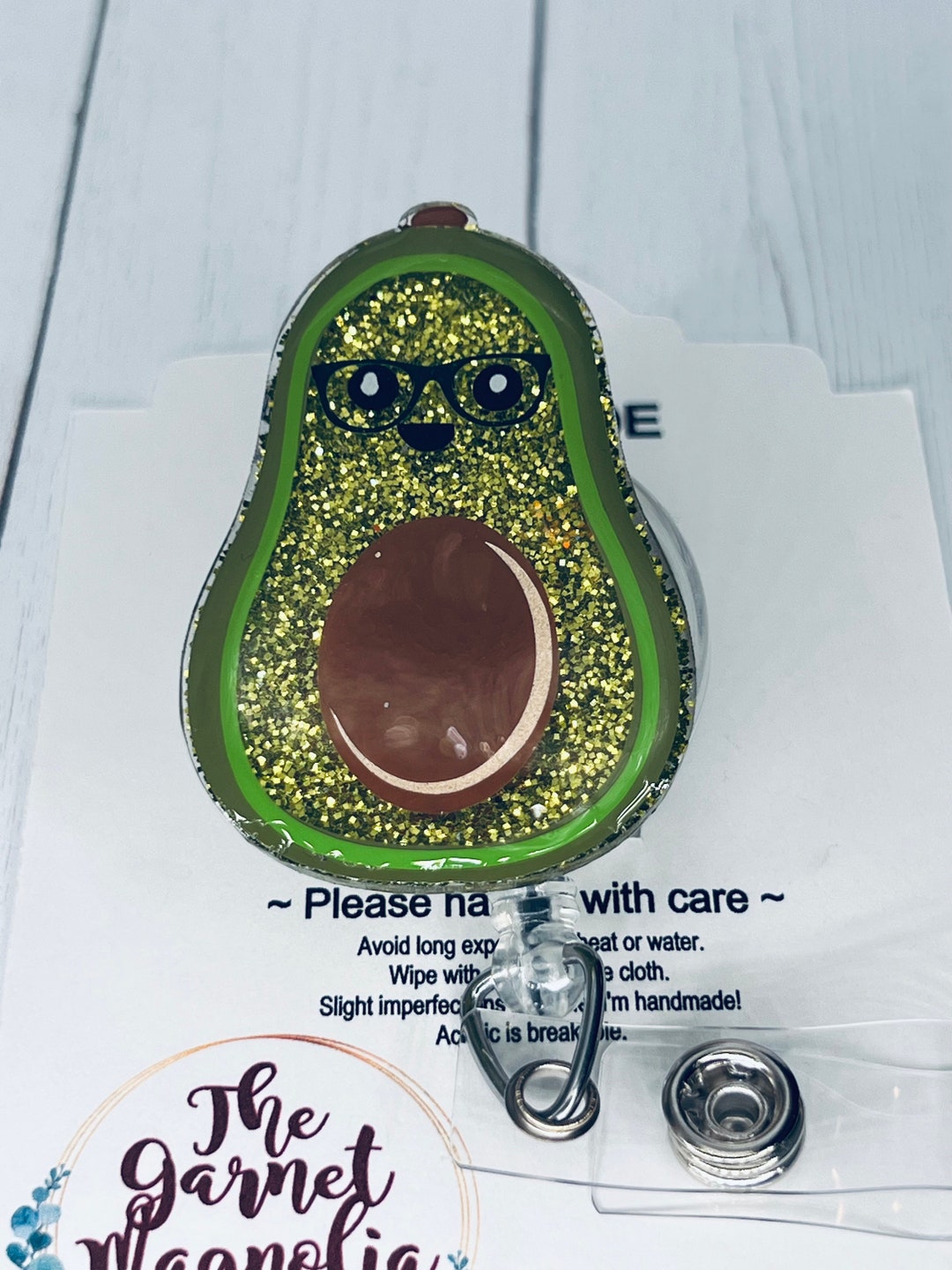 Avocado Smart Cute Glasses Badge Reel | Retractable ID Holder | LPN RN ...