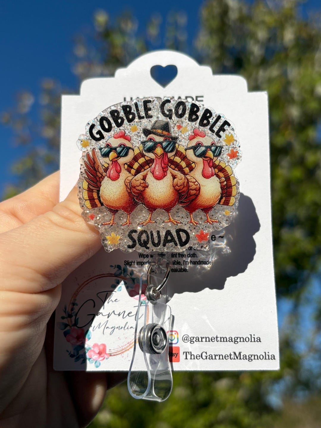 Gobble Goble Squad Turkey Pumpkin Thanksgiving Gobble Badge Reel ...