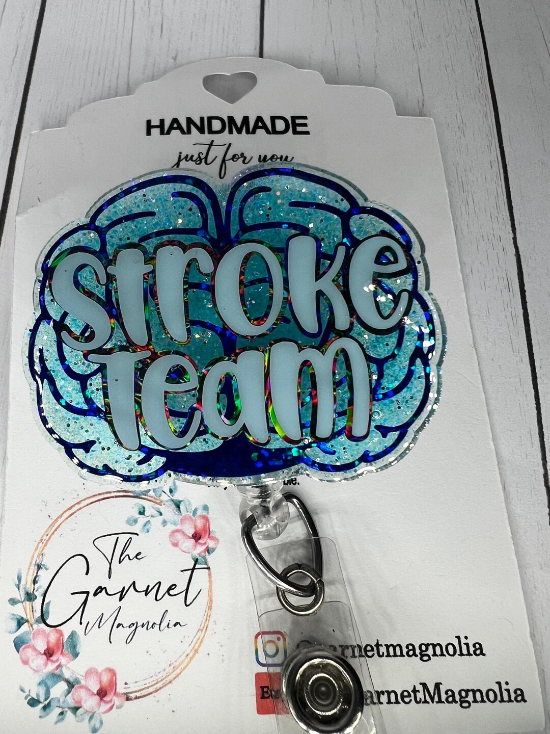 Blue Stroke Neuro Brain Team Badge Reel | Smart Badge| Retractable ID ...