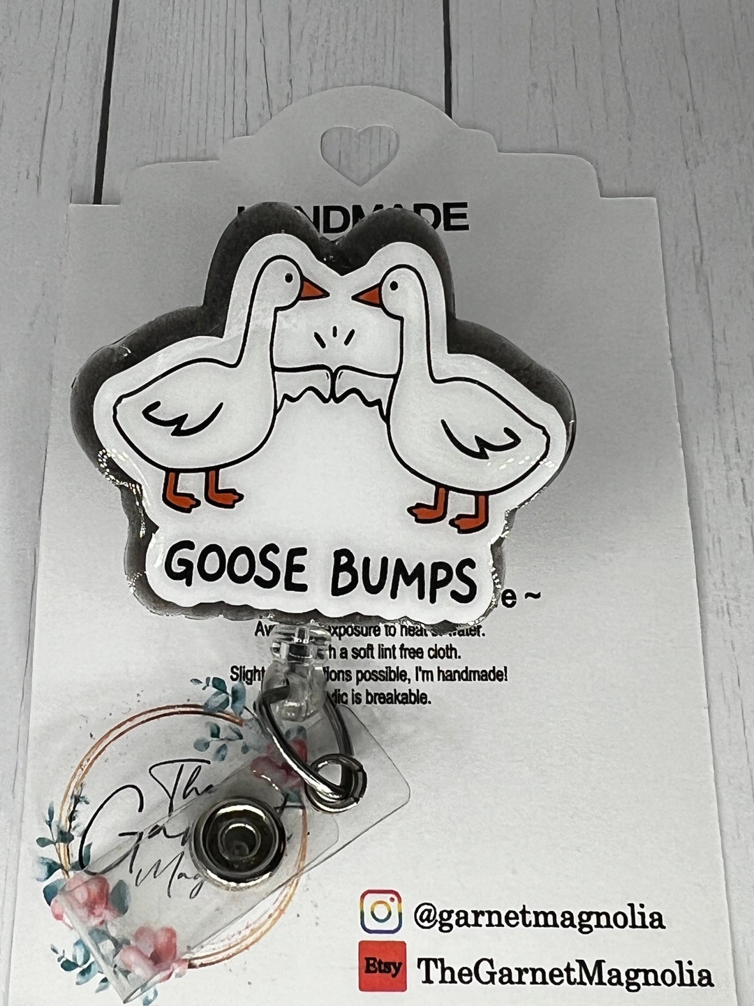 Goose Bumps Silly Goose Funny Fun Reel | Retractable ID Holder | Nurse ...