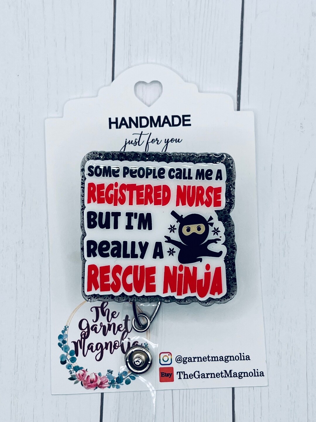 I'm a Rescue Ninja RN Nurse Fun Reel | Retractable ID Holder | Nurse ...