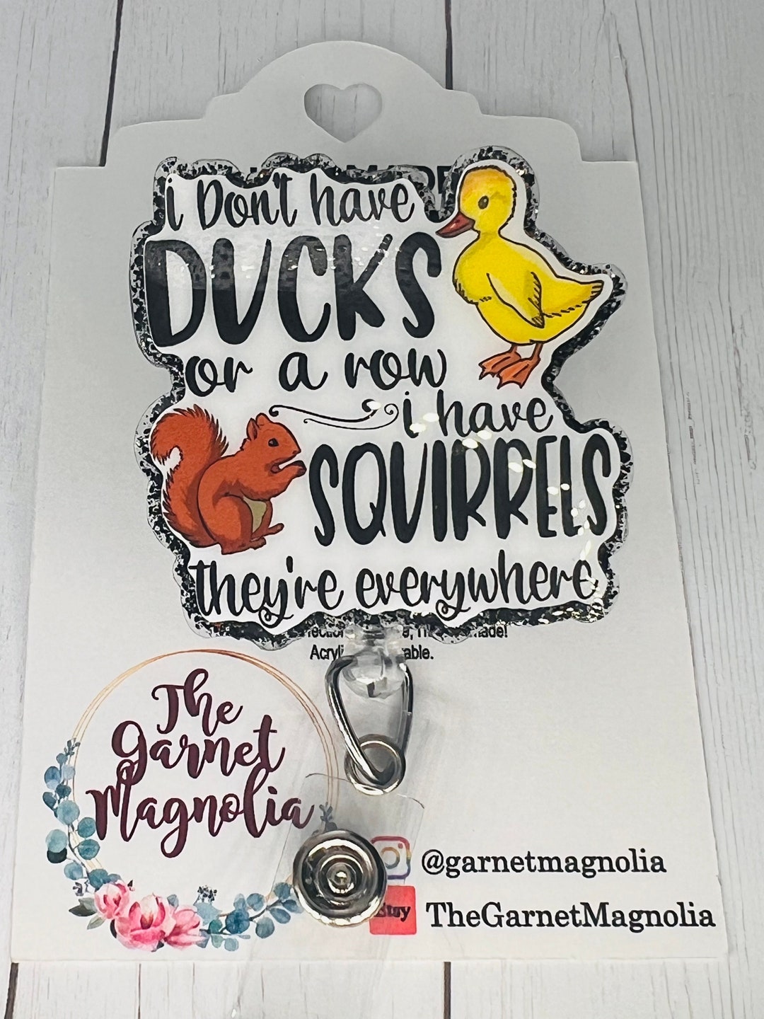 No Ducks in Row, Squirrels Fun Reel | Retractable ID Holder | Nurse ...