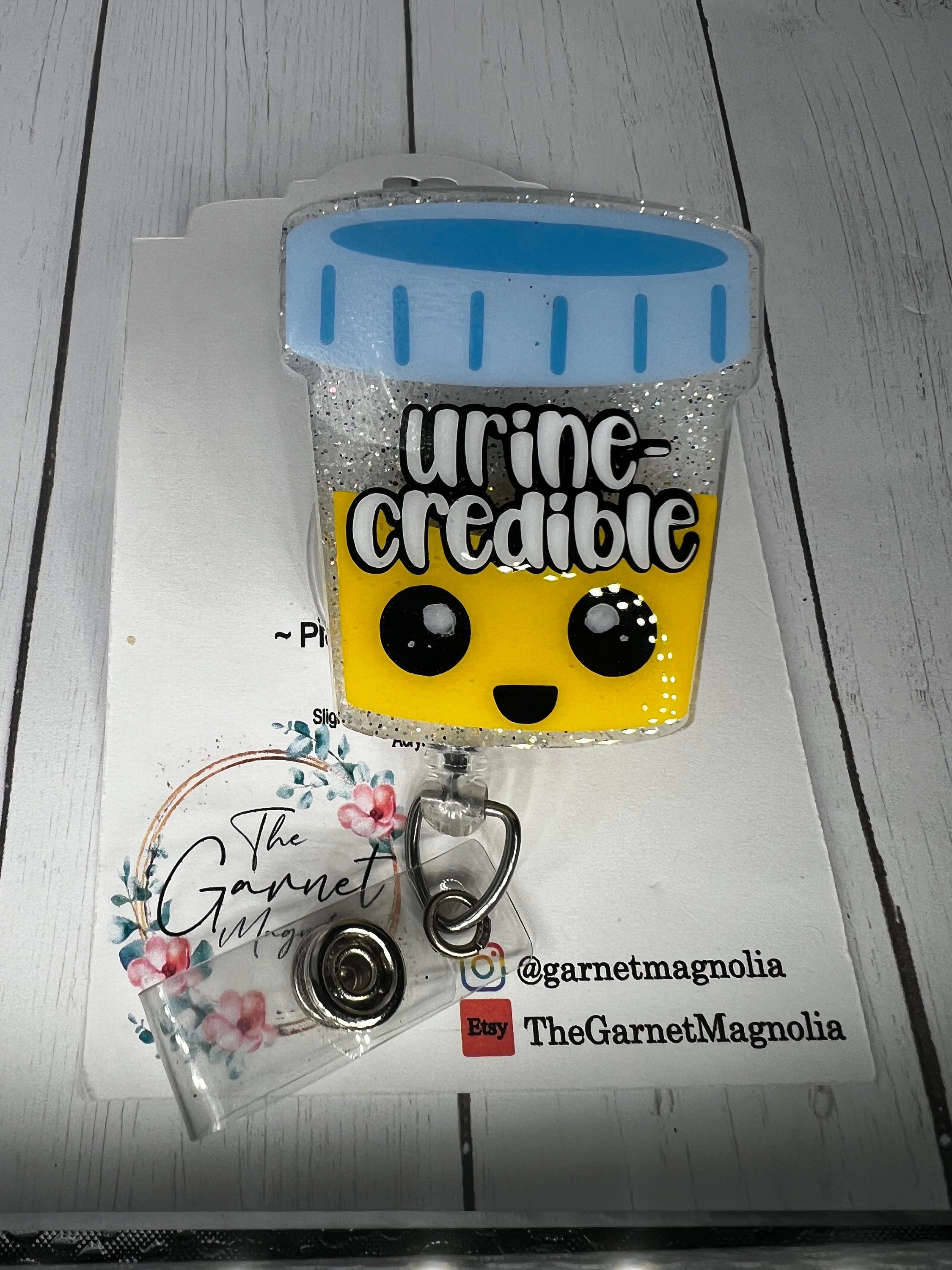Urine-credible Specimen Medical Funny Humor Badge Reel | Retractable ID ...