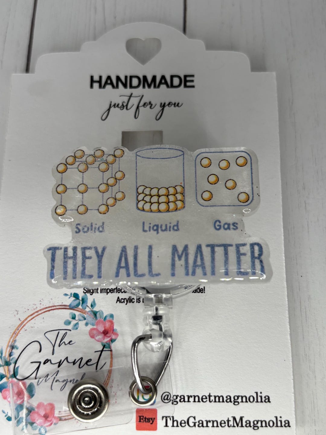 They All Matter Solid Gas Science Physics Badge Reel | Retractable ID ...