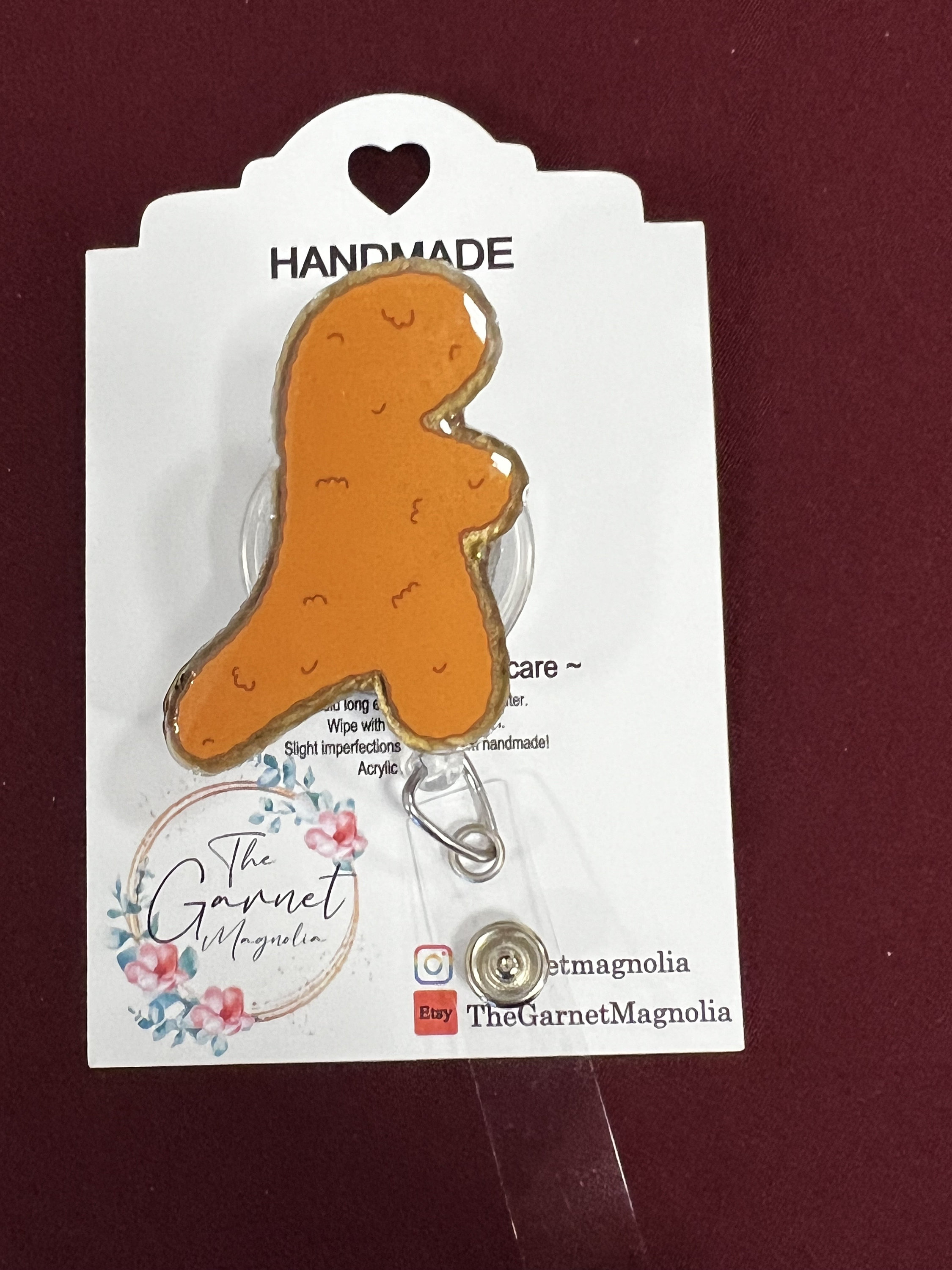Dinosaur Trex Chicken Nugget Food Pediatric Badge Retractable ID Holder ...
