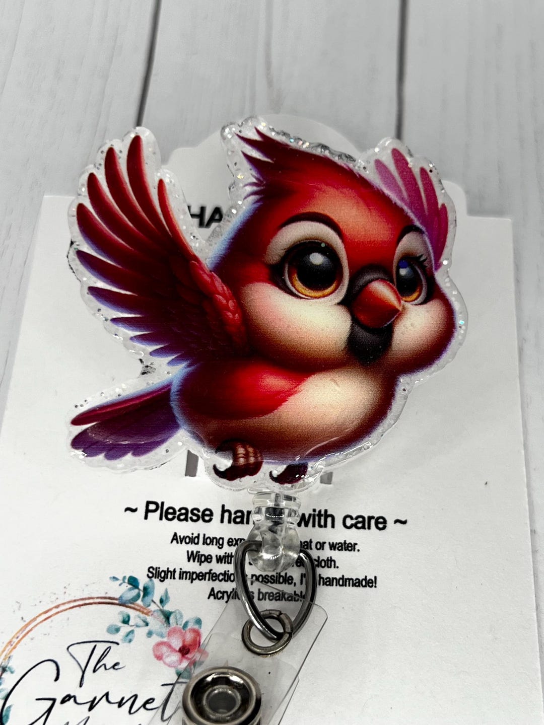 Cute Cardinal Red Bird Song Animal Christma Cute Badge Reel ...