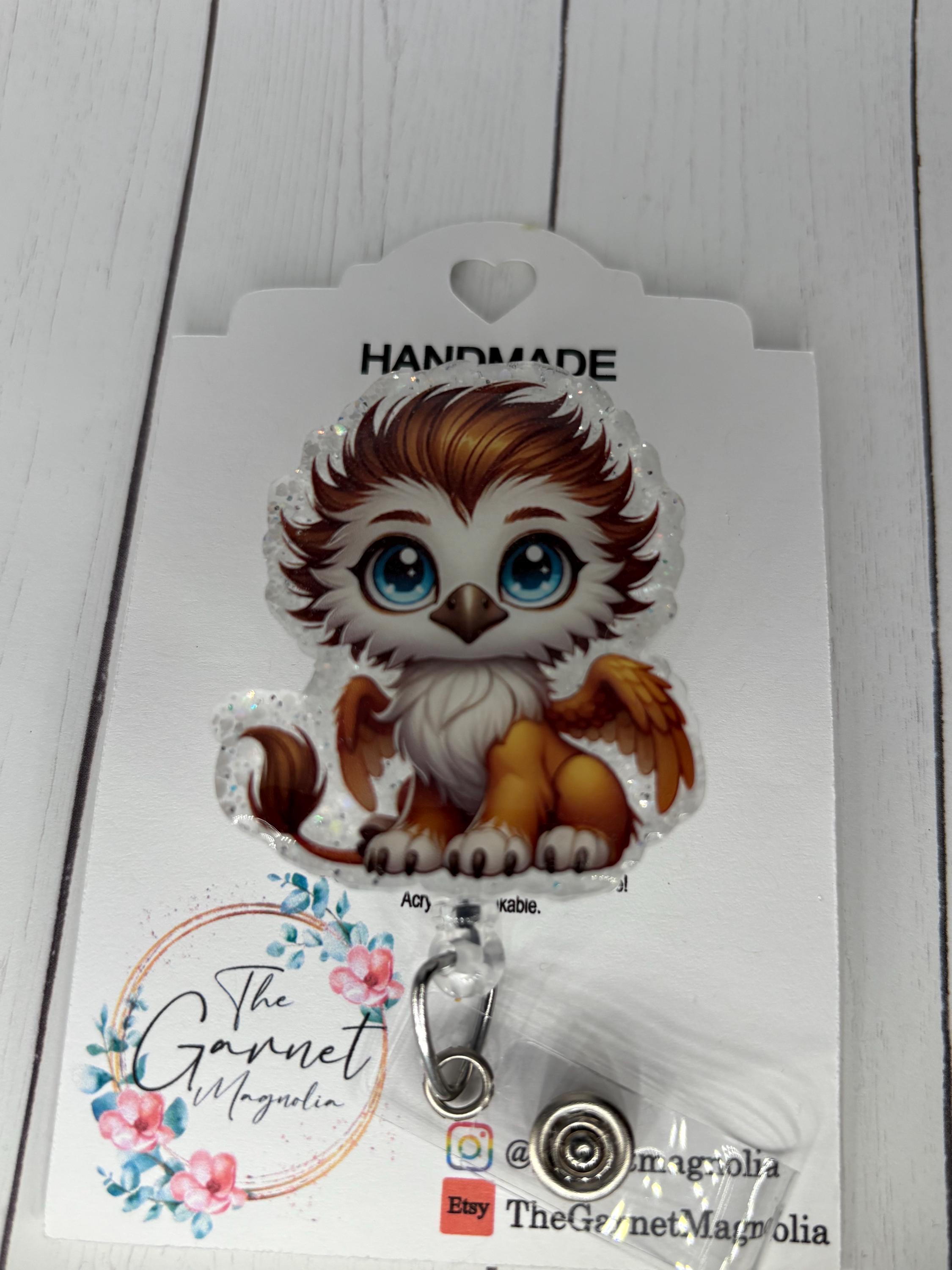 Mythical Griffin Gryphon Creature Fantasy Eagle Anime Cute Badge Reel ...
