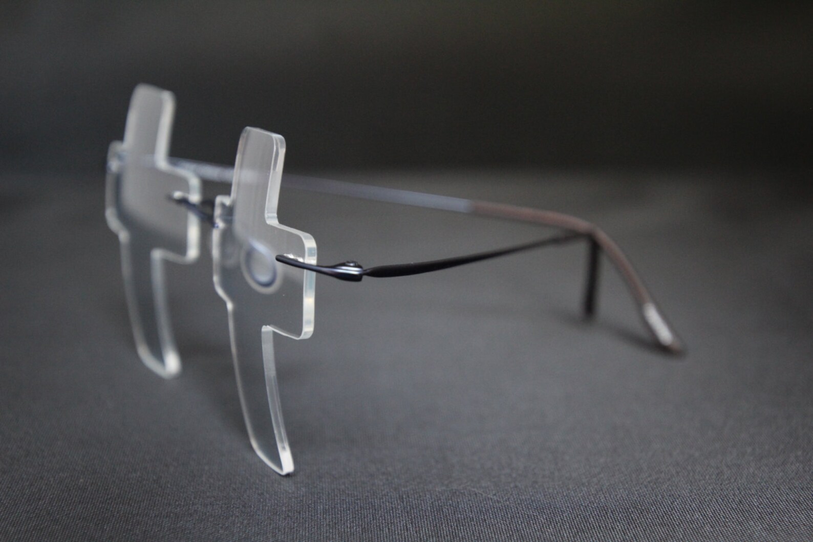 Cross Shaped Clear Eyeglasses Lenses in a Blue Memory Metal | Etsy