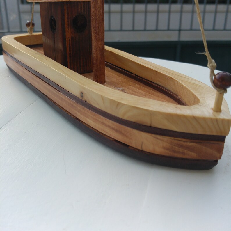 Wooden toy boat. | Etsy
