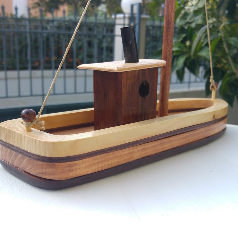 Wooden toy boat. | Etsy