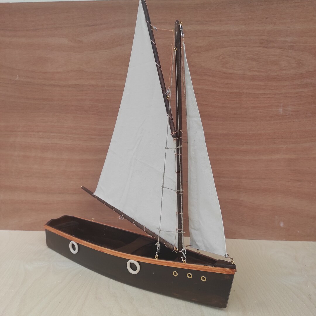Handmade Wooden Display Sailboat - Etsy