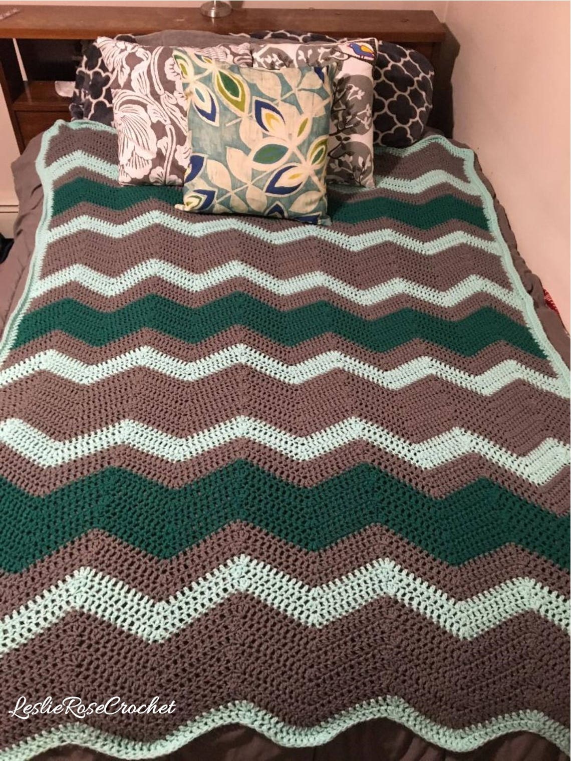 Relaxed Ripple Crochet Blanket Pattern, Chevron Crochet Pattern - Etsy