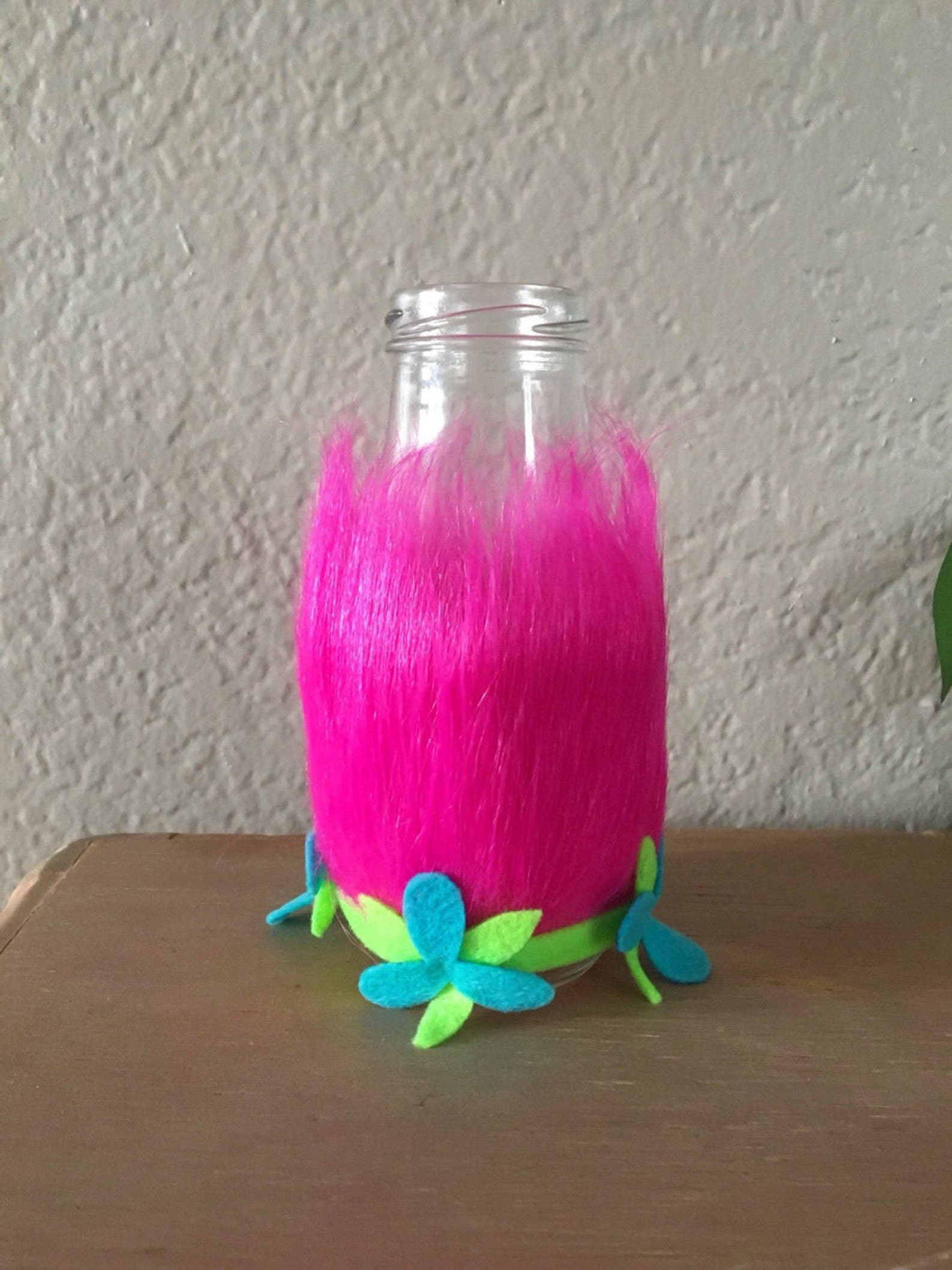 Set of Six Trolls Movie/Poppy inspired glass milk bottles | Etsy