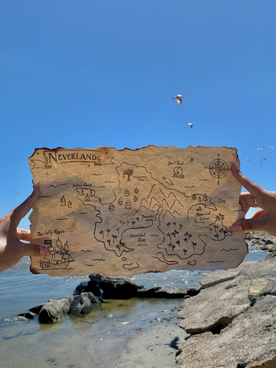 Neverland Map Centerpiece/ Peter Pan Map Centerpiece - Etsy