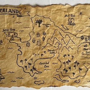 Neverland Map Centerpiece/ Peter Pan Map Centerpiece - Etsy