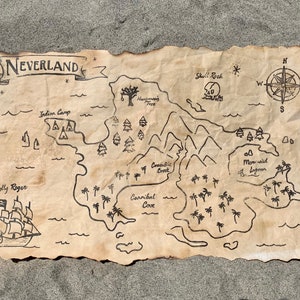 Neverland Map Centerpiece/ Peter Pan Map Centerpiece - Etsy