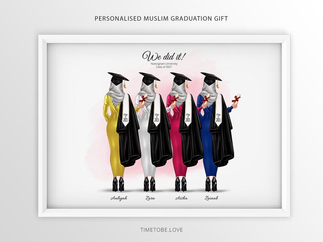 Personalised Muslim Graduation Gift,islamic Graduation, 4 Best Friends ...