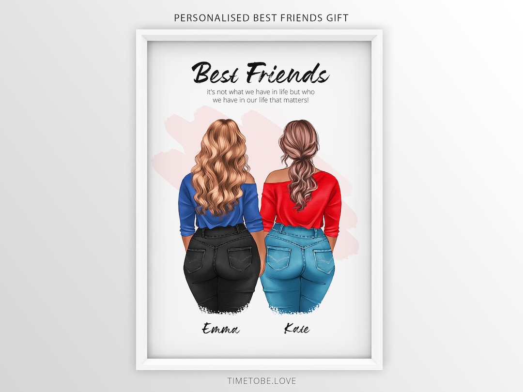 Personalised Best Friend Print, Curvy Women, Bestie Gift, Plus Size ...