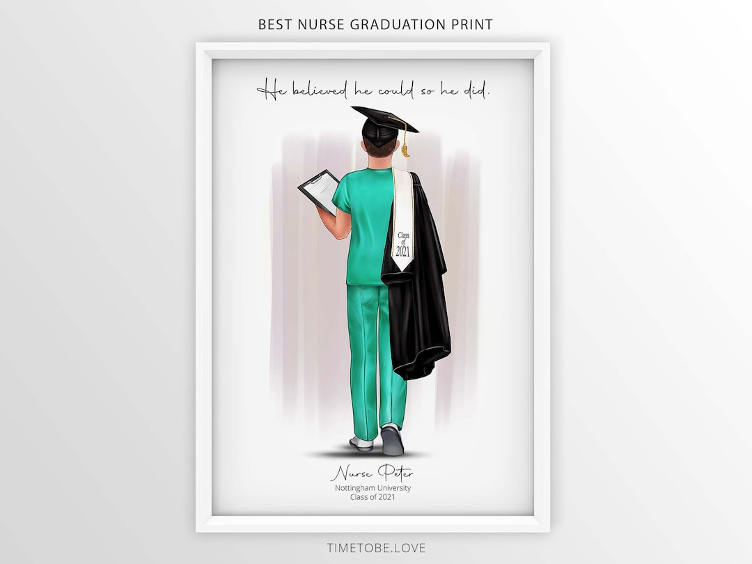 Male Nurse Graduation Gift, Nurse Graduation Print,personalised Male ...