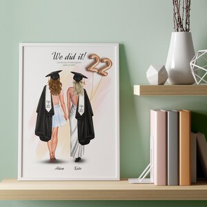 Graduation Gift, Best Friends Personalized Graduation Print, Graduation ...