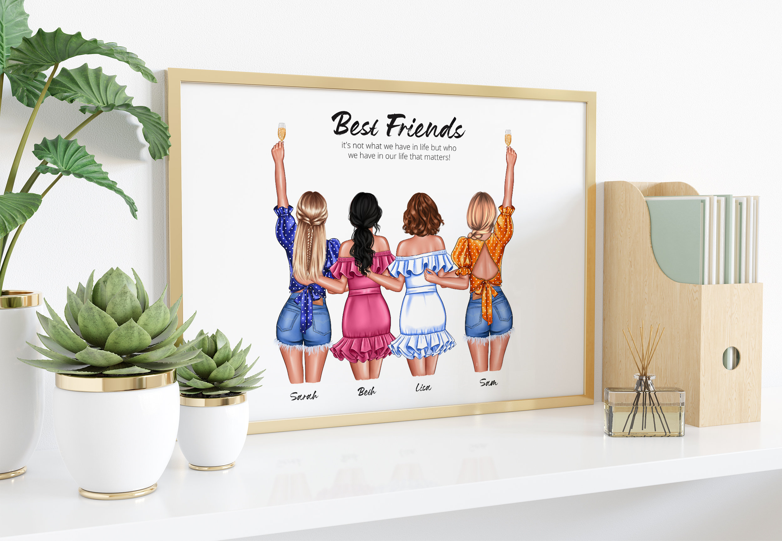 Best Friends Print Friendship Print Bestie Print 4 or 6 | Etsy