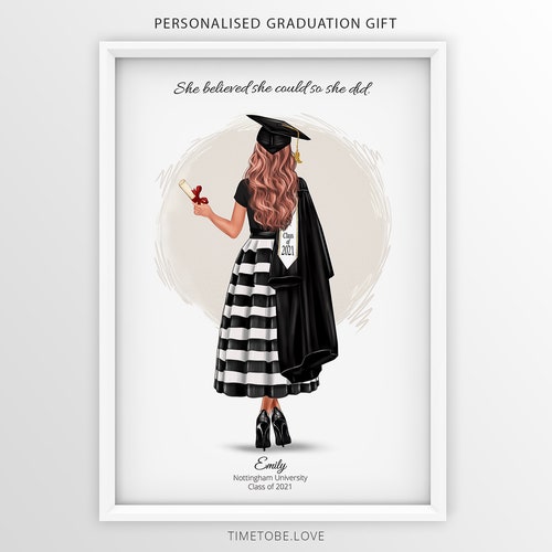 Personalised Graduation Print Custom Portrait Grad Gift - Etsy