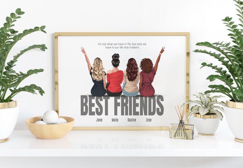 Best Friend Print Friendship Print Personalised Friends - Etsy UK