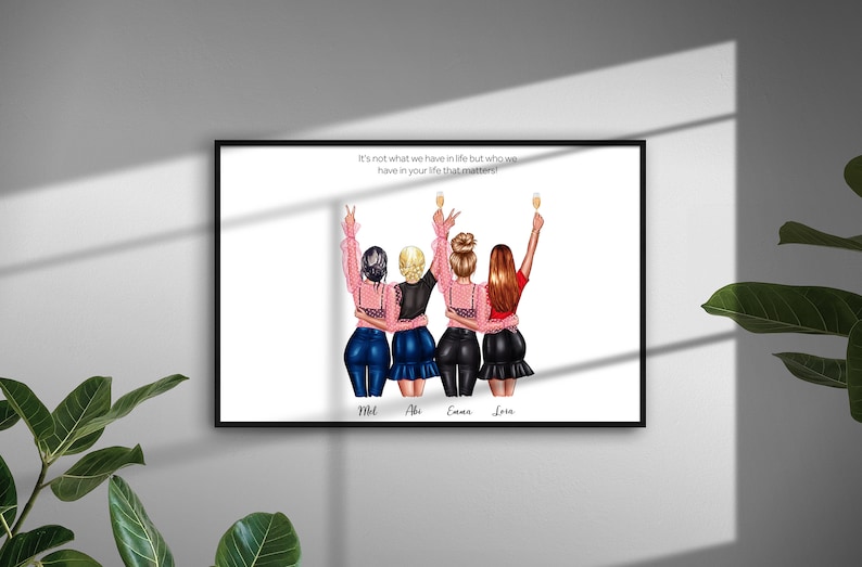 4 or 6 Friends Group, Best Friend Print, Best Friend Gift, BFF Gift ...