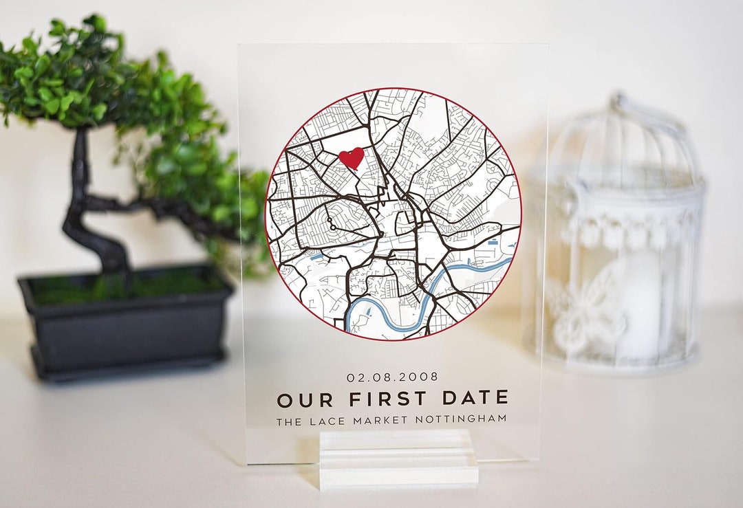 First Date Map, Where We Met Map, Map Our First Date Personalized ...