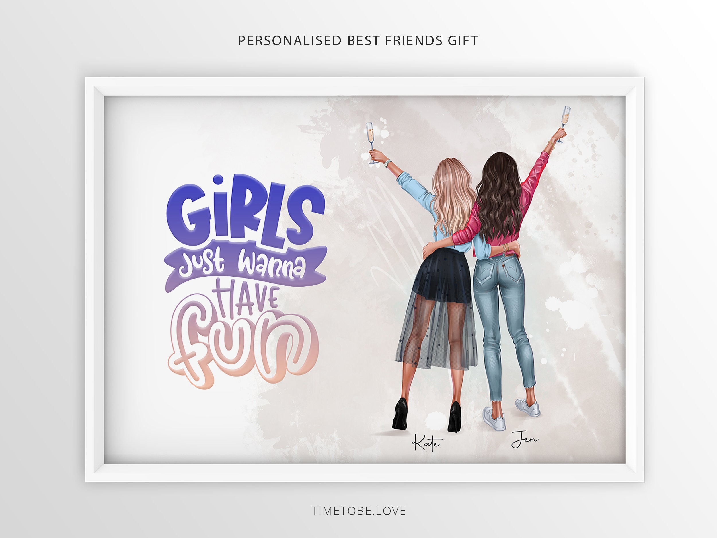 Best Friends Print Friendship Print Bestie Print Besties - Etsy UK