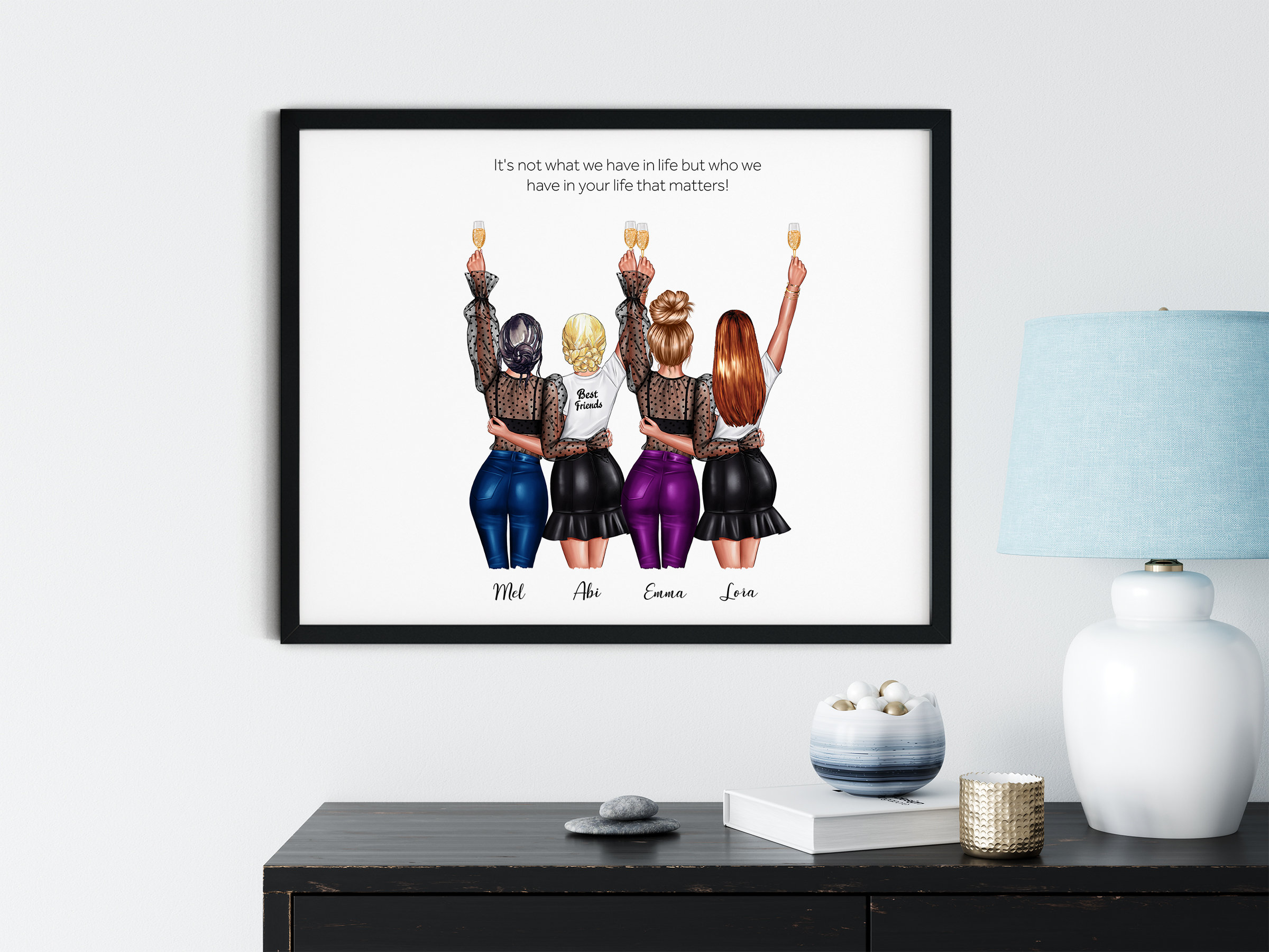 4 or 6 Friends Group, Best Friend Print, Best Friend Gift, BFF Gift ...