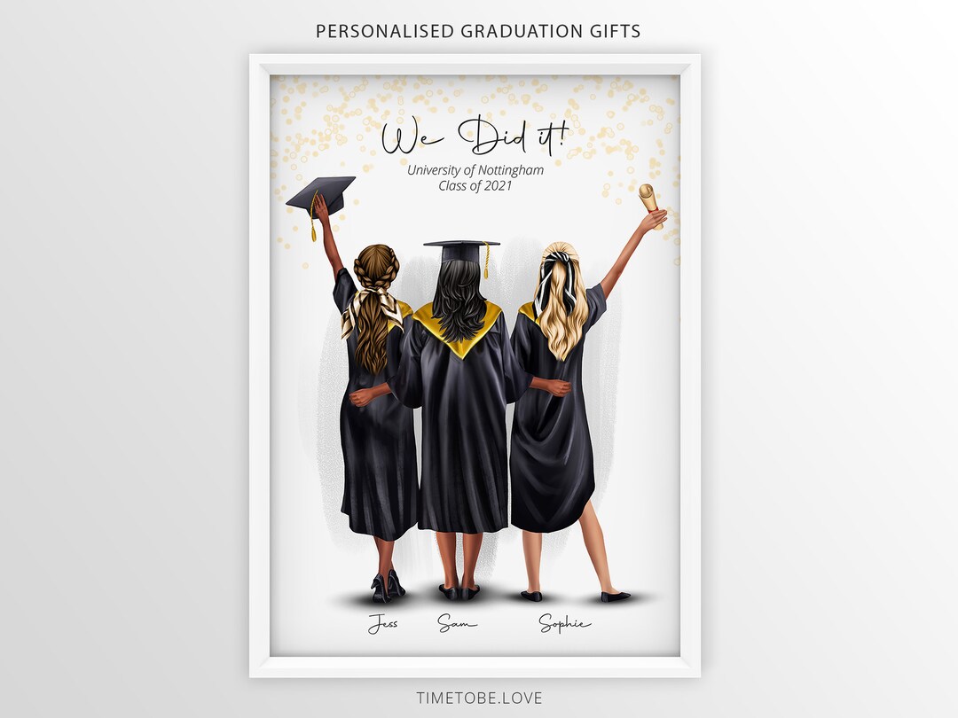 Personalised Graduation Gift, Best Friends Graduation Print, Graduation ...