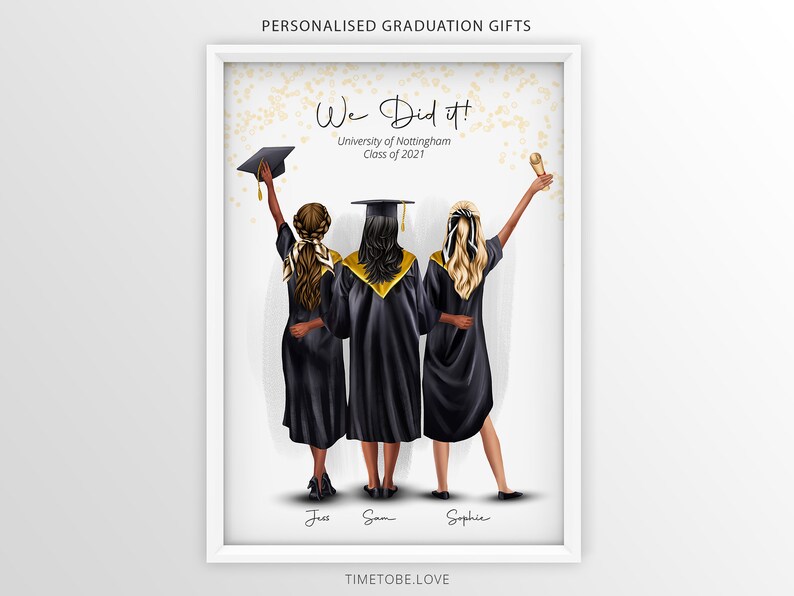 Personalised Graduation Gift Best Friends Graduation Print | Etsy