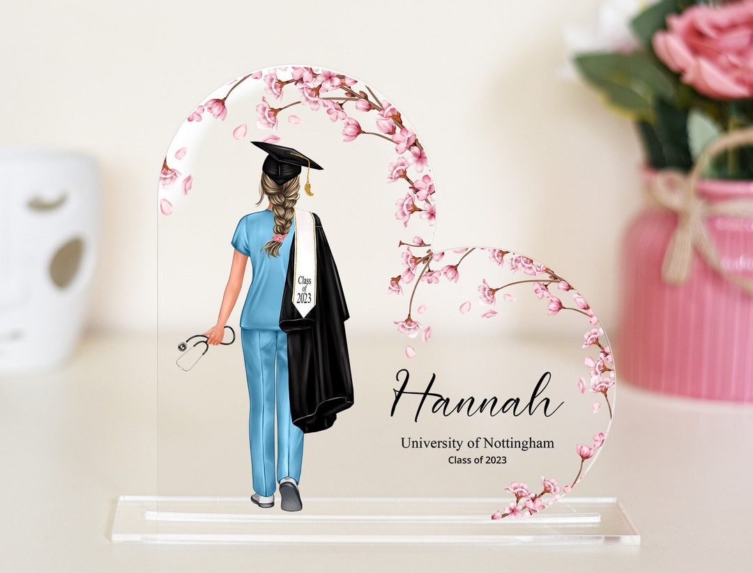 Personalized Nurse Plaque: Heart-shaped Acrylic Graduation Gift - Etsy