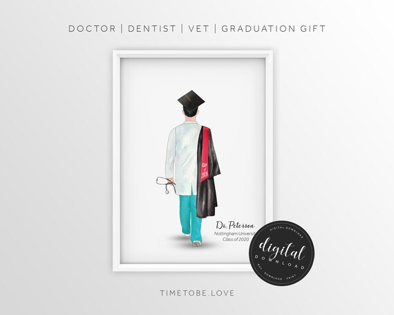 Doctor graduation gift Graduation doctor print Graduation | Etsy