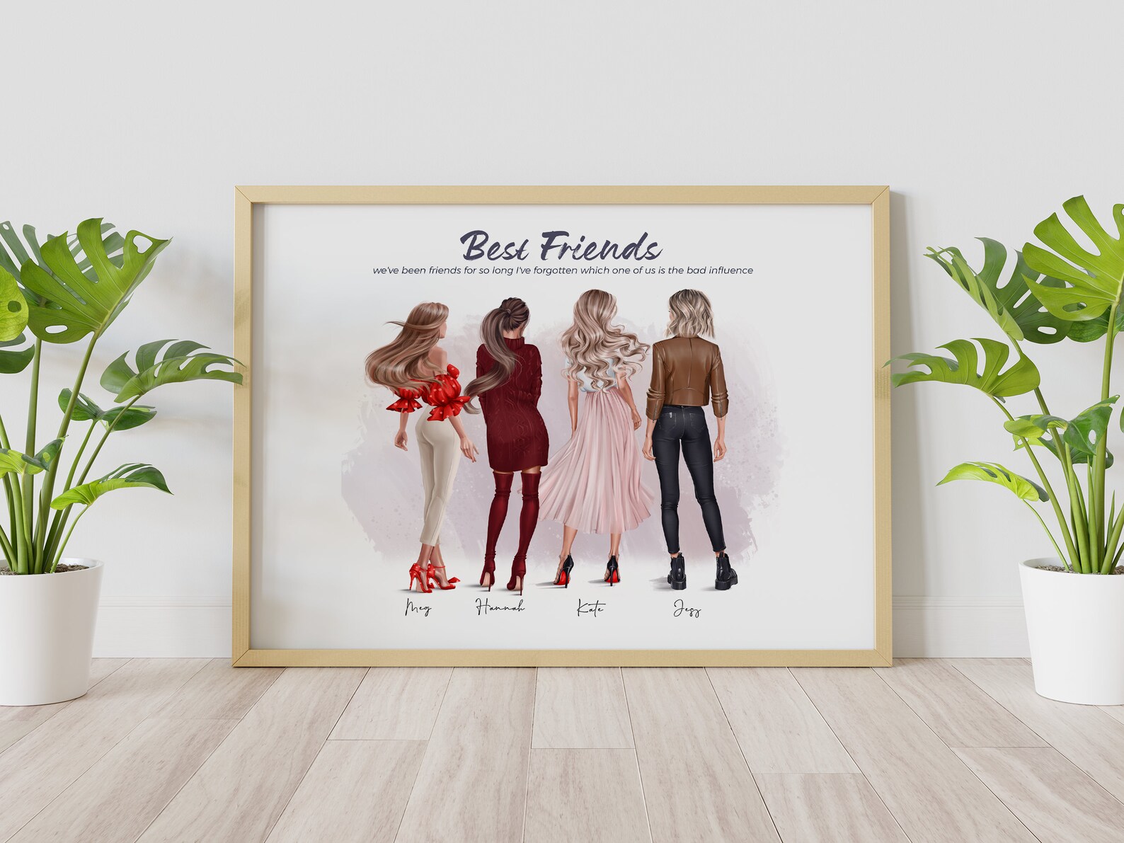 4 Best Friends, 4 Best Friend Print, 3 Friends Gift, Friendship Print ...