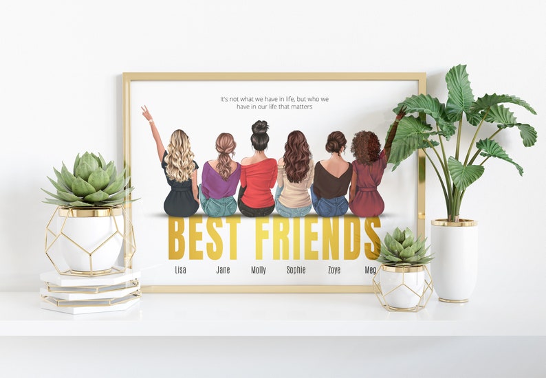 Best Friend Print Friendship Print Personalised Friends - Etsy UK