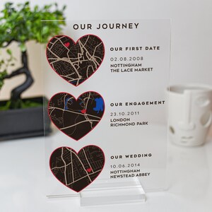 Our Journey Map, Personalised Where We First Met Map, Gifts for ...