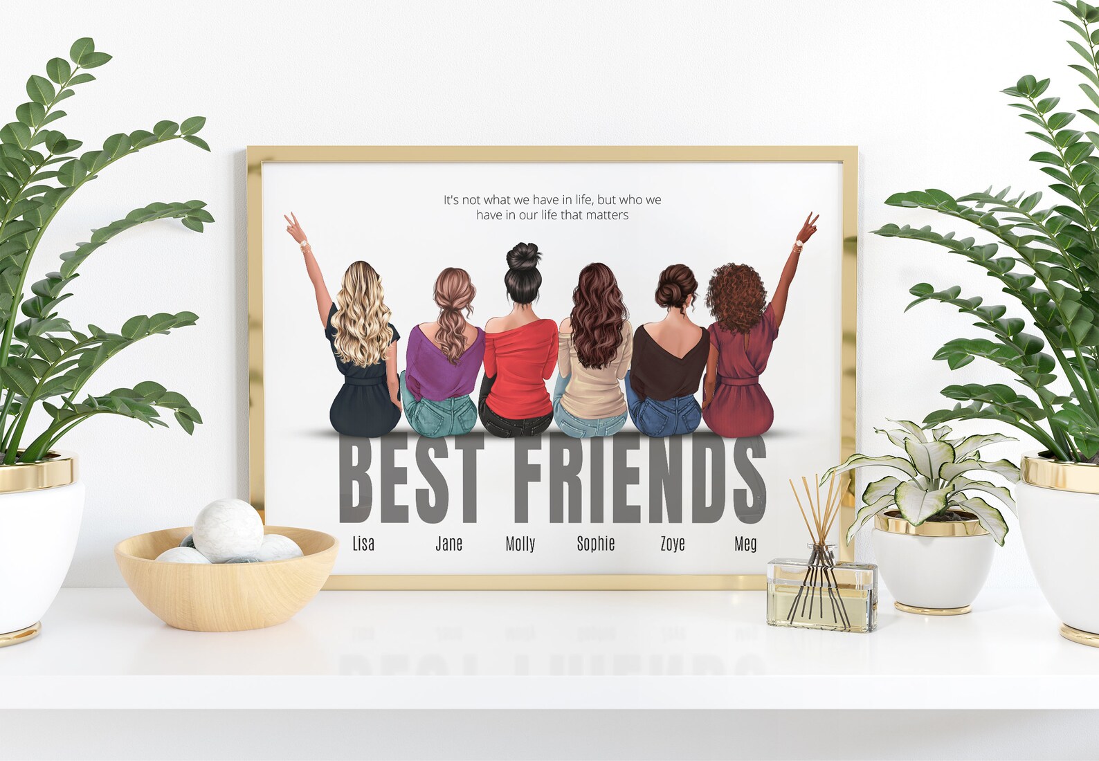 Best Friend Print Friendship Print Personalised Friends | Etsy UK