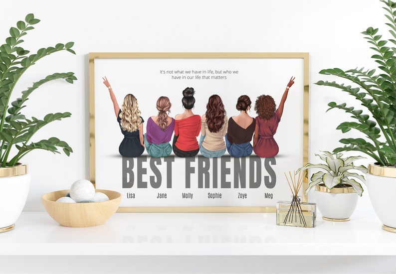 Best Friend Print Friendship Print Personalised Friends - Etsy UK