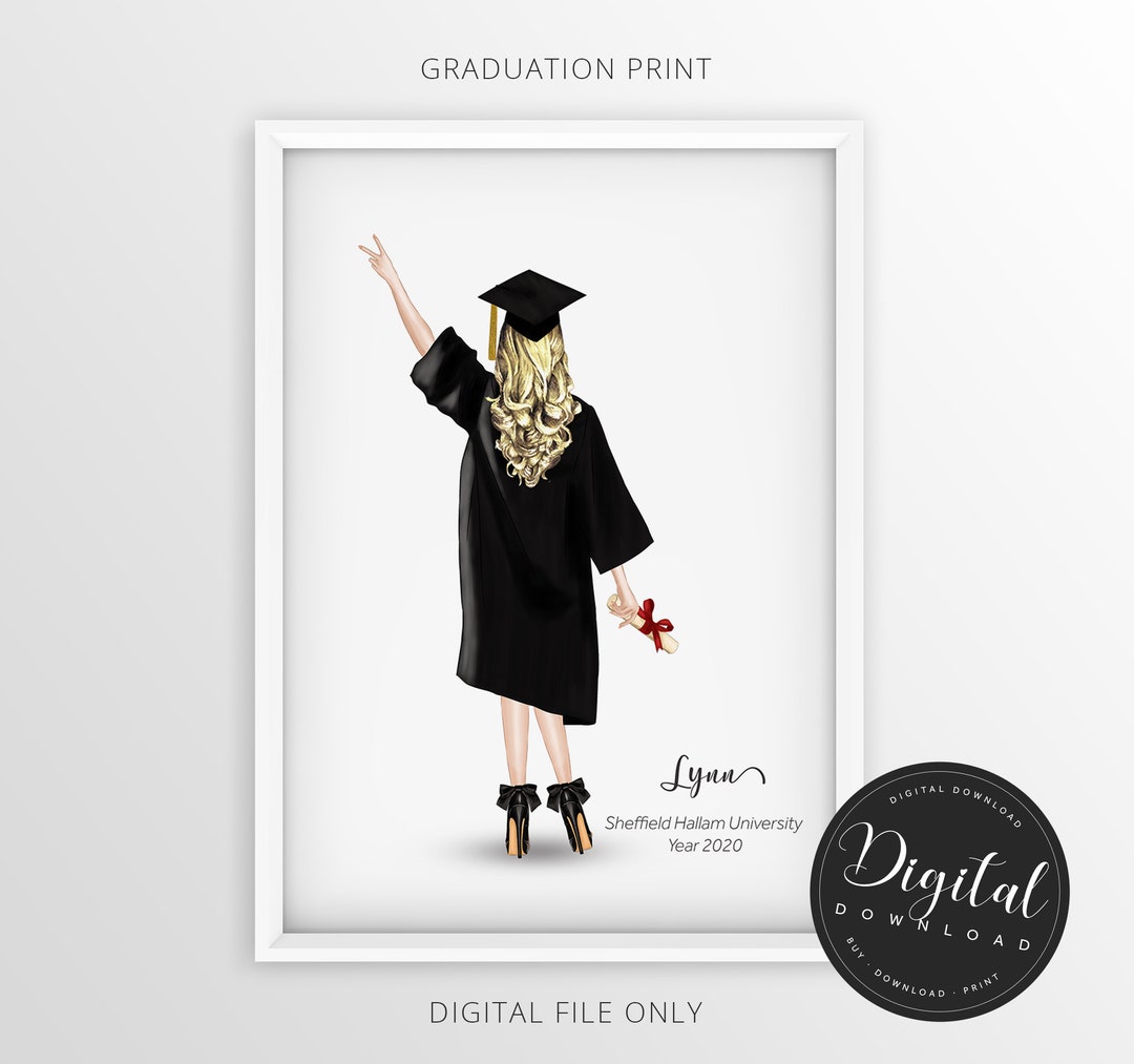 Graduation Print, Graduation Gift for Her, Class of 2020, Personalized ...