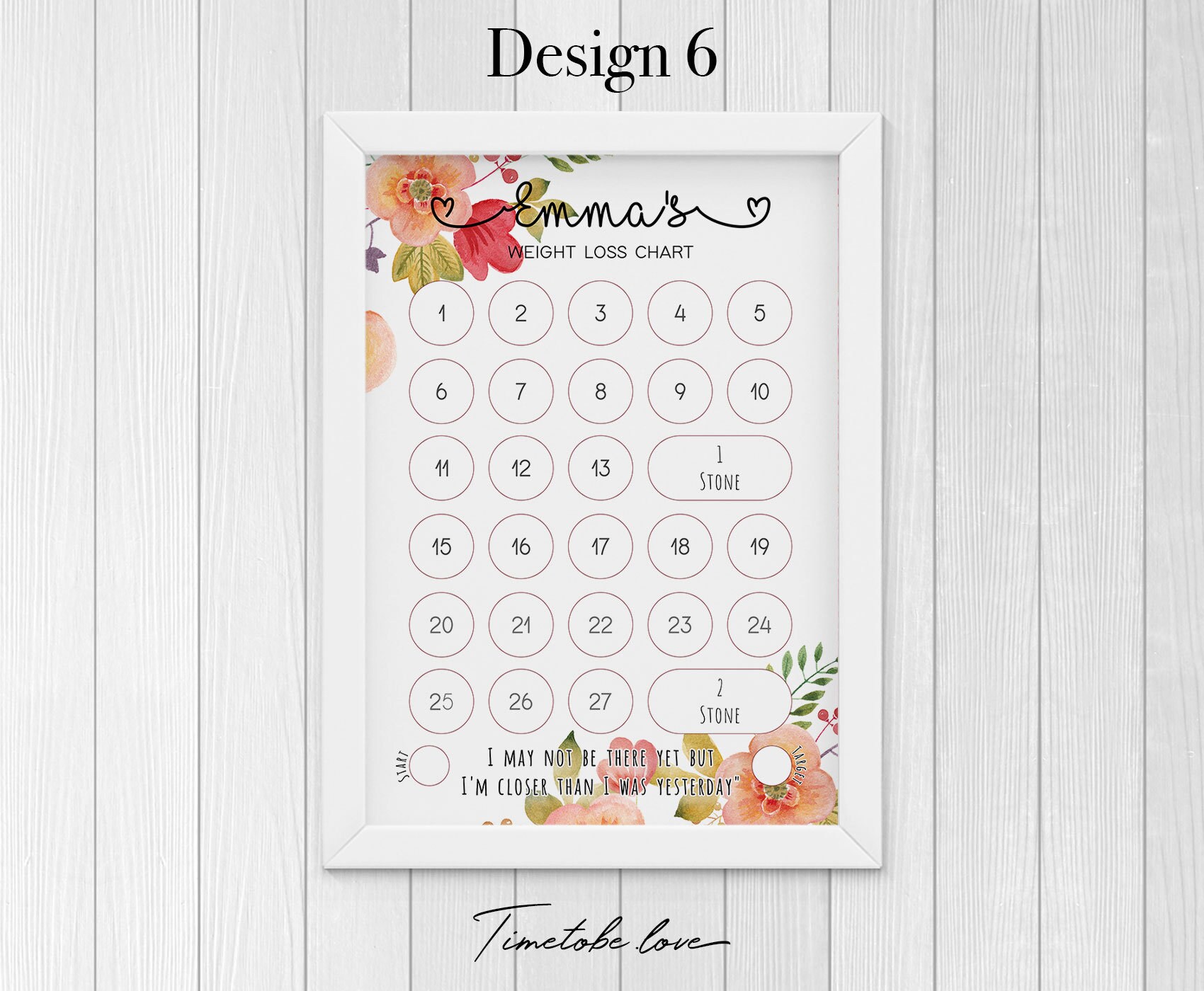 Weight Loss Chart Personalised Weight Diet Slimming World Tracker Pound ...