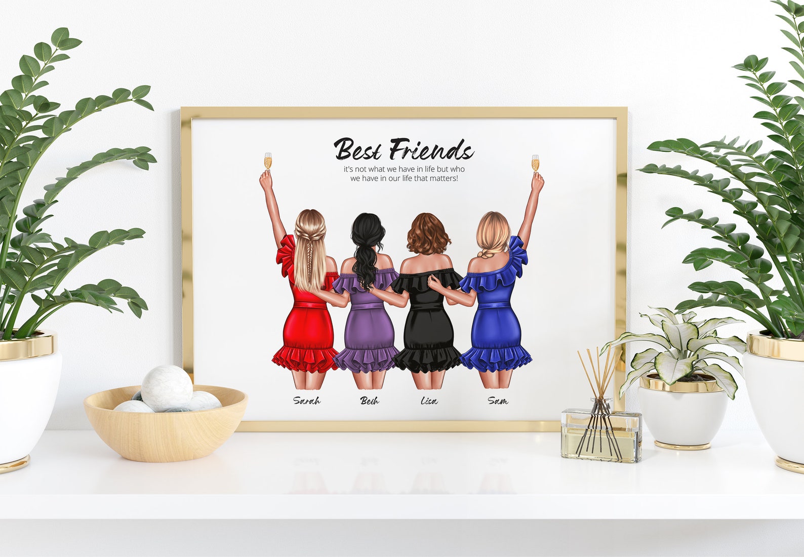Best Friends Print Friendship Print Bestie Print 4 or 6 | Etsy